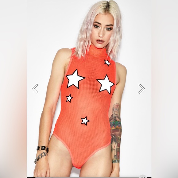 Dolls Kill | Tops | Dolls Kill Acid Party Like A Rockstar Sheer Bodysuit | Poshmark